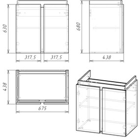 Lavedo Black Wood 70 koupelnová skříňka s umyvadlem