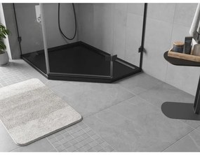 Mexen Flow, pětiúhelníková sprchová vanička slim 100 x 90 cm, levá, černá matná - 46P709010L
