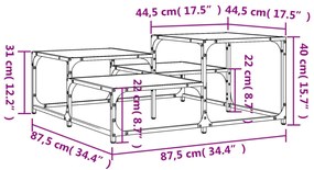 Konferenční stolek hnědý dub 87,5x87,5x40 cm kompozitní dřevo - Default Title