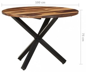Jídelní stůl akácie / černá Dekorhome 140x80x75 cm