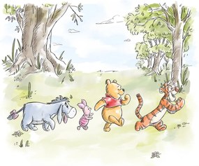 Komar Vliesová fototapeta Disney Winnie the Pooh Walk Together 300 x 250 cm