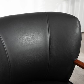 Čalouněné křeslo HOMCOM s područkami, čalouněné, dřevěné nohy, imitace kůže, stylové akcentní křeslo do obývacího pokoje a ložnice | Aosom.de