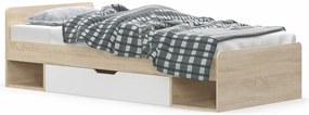 Casarredo Postel se zásuvkou TIPS dub sonoma/bílá mat