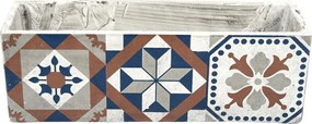 BETONOVÝ KVĚTINÁČ AZULEJOS 13X39,5X13,5 CM VÍCEBAREVNÁ