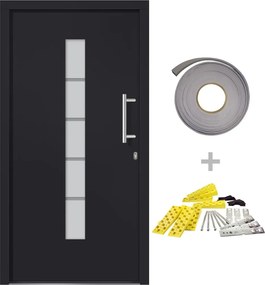 vidaXL Vchodové dveře hliník a PVC 100 x 200 cm [3056812] Barva: antracitová