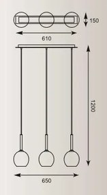 Závěsné Svítidlo Monic 3A měděné Zuma Line