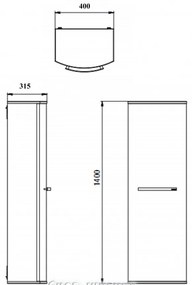 Lavedo Vanessa Red 140 závěsná nízká koupelnová skříňka