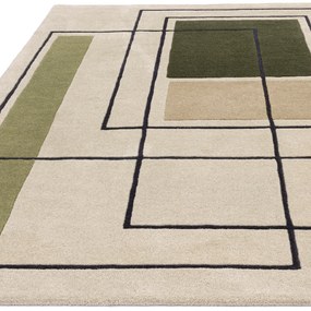 Tribeca Design Kusový koberec Jigsaw Outline Khaki Rozměry: 200x290 cm