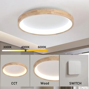 Brilagi - LED Stropní svítidlo FALCON WOOD MODERN LED/60W/230V pr. 80 cm dřevo
