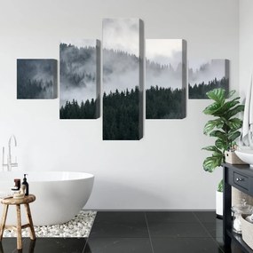 Vícedílný obraz Zamlžená 3D Lesní Krajina Nedostatek Nedostatek Plátno Canvas 250x150
