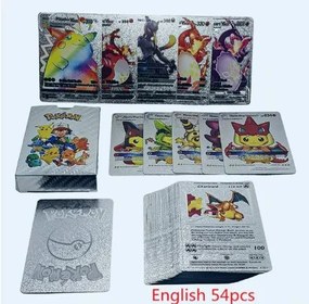 Sada 54 ks sběratelských karet Pokémon - černá, zlatá, stříbrná Barva: Stříbrná