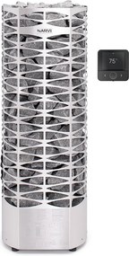 Narvi Saana Flow WiFi 9,0 kW – elektrická saunová kamna Steel