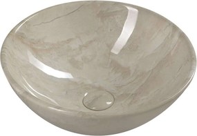 Sapho Dalma - Umyvadlo na desku, průměr 42 cm, bez otvoru pro baterii, bez přepadu, marfil MM127