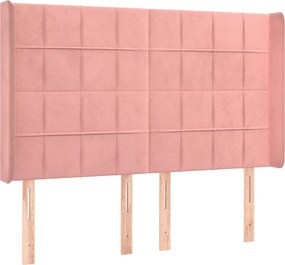 Box spring postel s matrací a LED růžová 140x190 cm samet 3139564