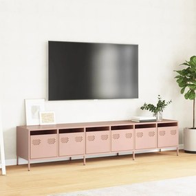 TV skříňka růžová 202 x 39 x 43,5 cm ocel válcovaná za studena 3307150
