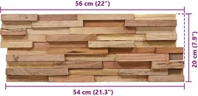 Nástěnné obkladové panely 10 ks 1,08 m² masivní teakové dřevo 326178