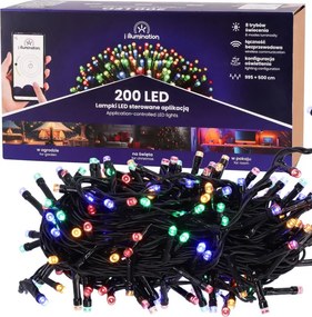Venkovní LED světélka SMART 200 LED vícebarevné