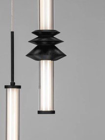 Matně černé keramické LED stmívatelné závěsné svítidlo se stínidlem z akrylového skla ø 35 cm Stalactite – Nova Luce