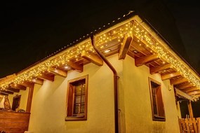 Easy Fix venkovní LED rampouchy, světelné krápníky, 300 × 50 cm, teple bílá, 114 diod, bílý kabel, IP67, prodlužovací