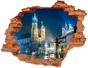 Wallmuralia Fototapeta díra na zeď 3D Krakov noc 90x70 cm