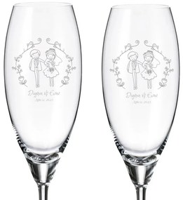 Crystalite Bohemia Svatební sklenice na šampaňské LÍSTKOVÝ KRUH 290 ml 2KS