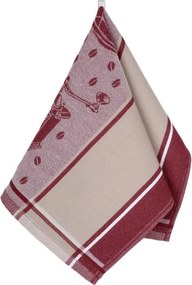 Bellatex Kuchyňská utěrka 1 ks 50x70 cm Šálek Červená