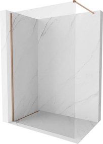 Mexen, Mexen Kioto-X sprchová stěna 100 x 200 cm, transparentní 10 mm, broušená měď - 800-100-101-65-00-X