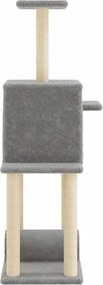Škrabadlo pro kočky se sisalovými sloupky světle šedé 122 cm 172089