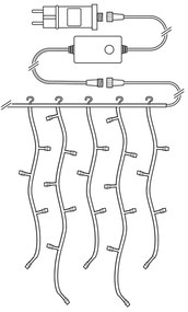 Nedis WIFILXC04W250 - LED Vánoční závěs 240xLED/11 funkcí 8m IP65 Wi-Fi Tuya