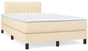 Box spring postel s matrací a LED krémová 120x190 cm textil 3270058