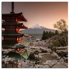Obraz na plátně - Pohled na horu Fuji - čtverec 361A (50x50 cm)
