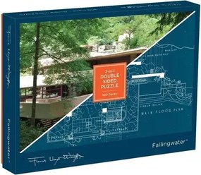 Galison Oboustranné puzzle Frank Lloyd Wright Fallingwater / 500 dílků