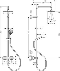Hansgrohe Vernis Shape - Sprchový systém 230 1jet s termostatem, černá matná, HAN-26286670