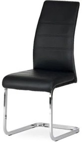 Autronic Moderní jídelní židle Jídelní židle, potah smaragdově zelená sametová látka, kovové nohy, černý matný lak (DCH-425 GRN4)