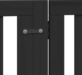 Zábrana pro psy s dvířky skládací 6 panelů černá 480 cm topol 3155681