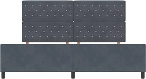 Postel s boxspringem s čelo Tmavě šedá 200 x 200 cm samet 3344898