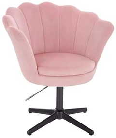 LuxuryForm DESIGN Křeslo FREY VELUR na černém kříži - růžové