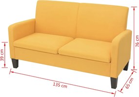 2místná sedačka 135 x 65 x 76 cm žlutá 244710