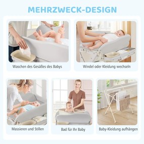 Costway Dětský přebalovací pult skládací přebalovací stanice s košíkem na vodu
