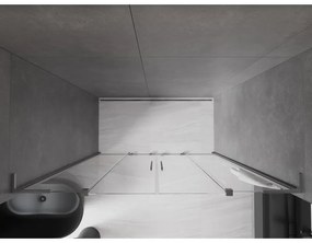 Mexen Velar L Duo, posuvné sprchové dveře do otvoru 170 cm, 8mm čiré sklo, grafit broušený, 871-170-003-02-66