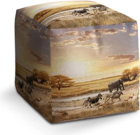 Sablio Taburet Cube Safari - 60x60x60 cm