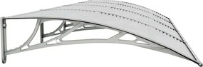 Stříška nad dveře šedá 350 x 100 cm polykarbonát 153595