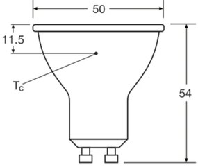 LED žárovka GU10 PAR16 OSRAM 4,7W (50W) teplá bílá (2700K) reflektor 36° stmívatelná
