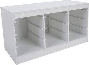Organizér s úložnými boxy, bílá, TRIMAL