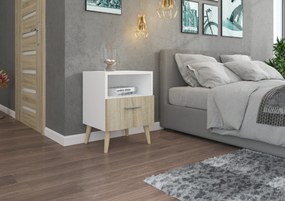 ADRK Furniture Noční stolek se zásuvkou LOGAN NS-Log-W+S-L012