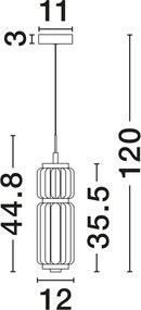 Matně černé skleněné LED závěsné svítidlo ø 12 cm Liesa – Nova Luce