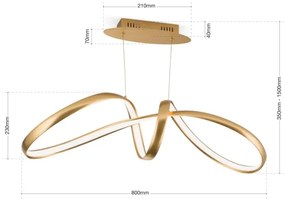 Orion HL 6-1663 - LED Stmívatelný lustr na lanku CIRCUS LED/36W/230V zlatá