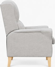 relaxační křeslo, odpočinkové, ušák, dřevo/textil, 101x95x75 cm, přírodní/šedá oblačná, Dekorino KR20260043