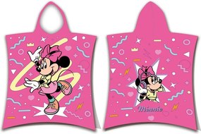Růžové bavlněné dětské pončo velikost 3-8 let Minnie "Sparkle" – Jerry Fabrics