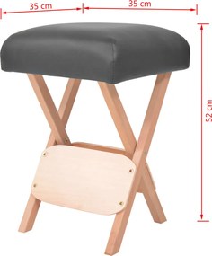 vidaXL Skládací masážní stolička 12 cm silný sedák 2 podhlavníky [110147] Barva: Černá